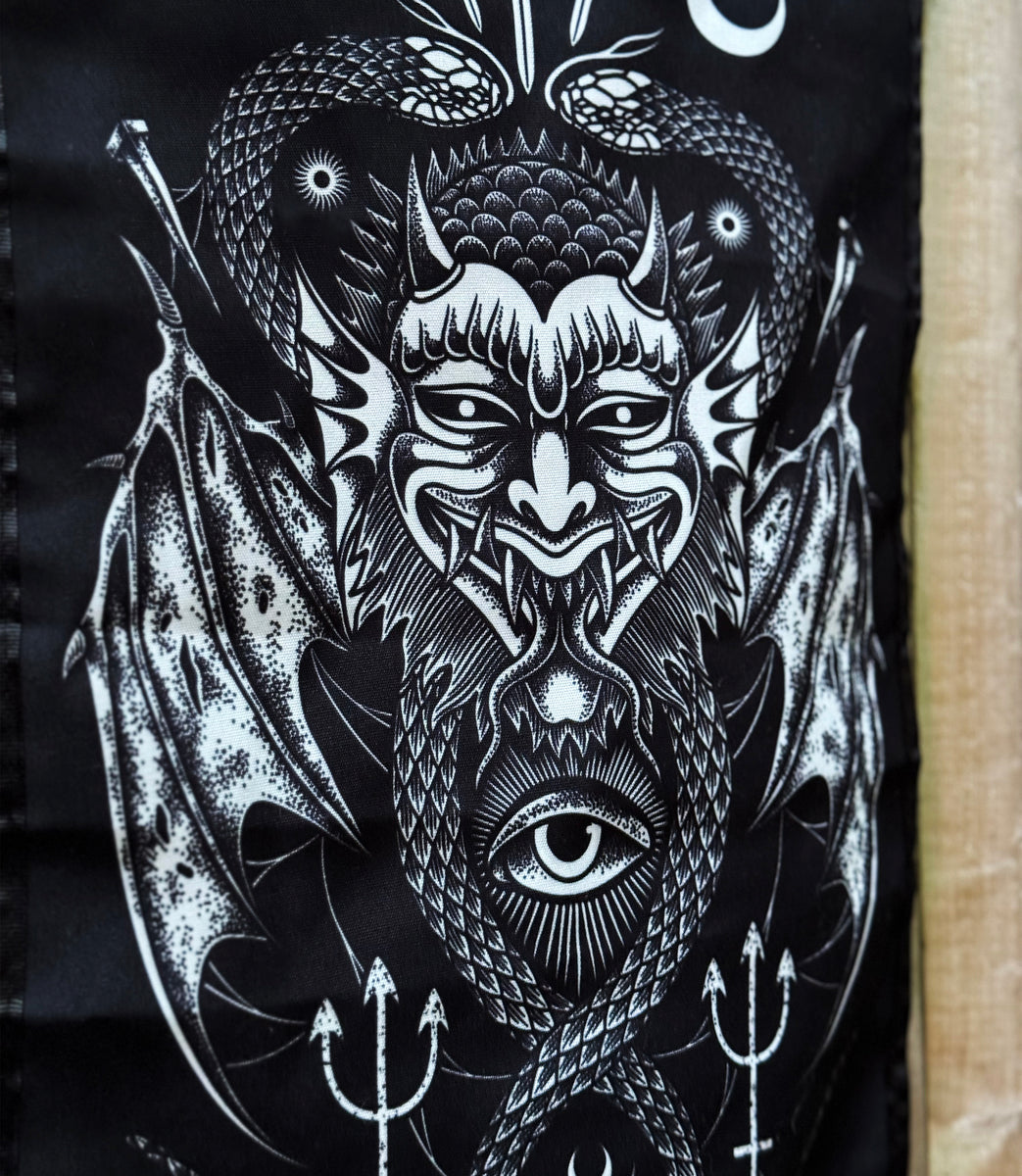 The Devil's Work Hanging Flag | Purveyor Of Tattoo Clothing & Wall Art ...
