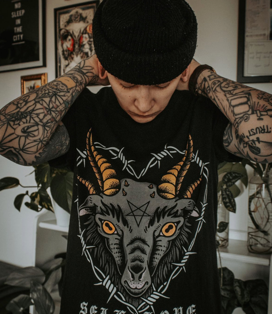 Self-Love Baphomet T-shirt | Sleep Terror Co. Occult & Tattoo Clothing ...